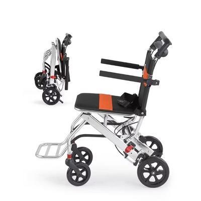 China Convenient Wheeled Manual Folding Home Elderly Walking Portable Wheelchair Trolley for sale