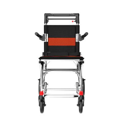 China Convenient Wheeled Manual Folding Home Elderly Walking Portable Wheelchair Trolley for sale