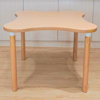 China Smooth Rounded Corners Home Dining Room Table and Chairs Solid Wood Medium Size for sale