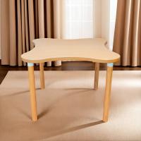 China Smooth Rounded Corners Home Dining Room Table and Chairs Solid Wood Medium Size for sale