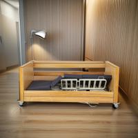 China Five Function Solid Wood Sliding Guardrail Nursing Bed for Hospital and Home for sale