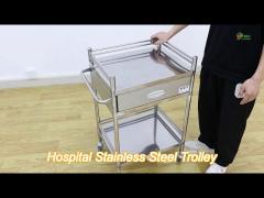 easy cleaning stainless steel instrument trolley with nursing cart and clinical equipment