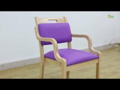 banquet fixed comfortable wooden restaurant chair with colorful fabric upholstery