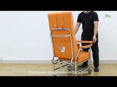 Sedie riclinanti per pazienti in acciaio al carbonio per ospedali medici con rivestimento di sedile in pelle