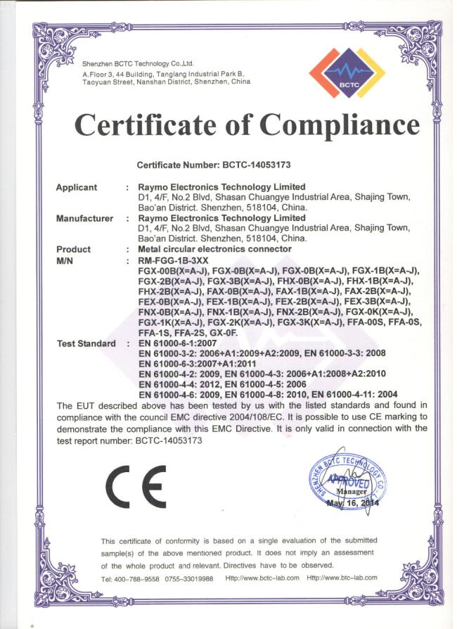 Additional certifications