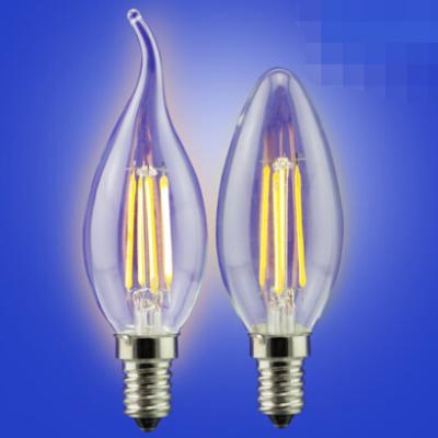 China RGB color 4W Edison C35 glass LED Filament Candle Light E14 Sapphire filament CE Rohs for sale