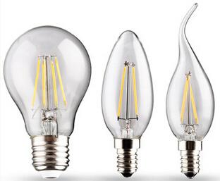 China Edision COB lamp LED Filament Bulb Candle Light E27 E14 End Cap Glass cover for sale