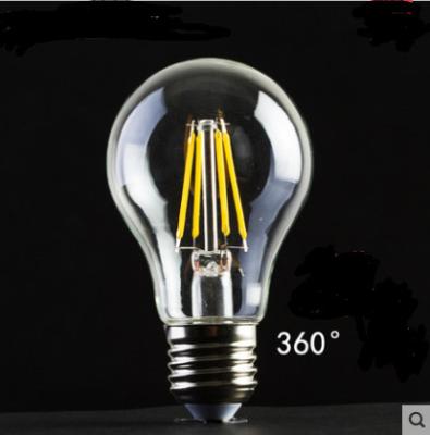 China 4W A60 bulb glass E27 Edison COG lamp LED Filament Bulb Candle Light Sapphire Substrate for sale