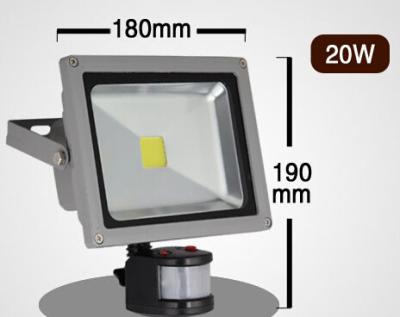 China COB led flood light PIR Motion Sensor 20W dimmable RGB 2-12M infrared sensor for car park for sale