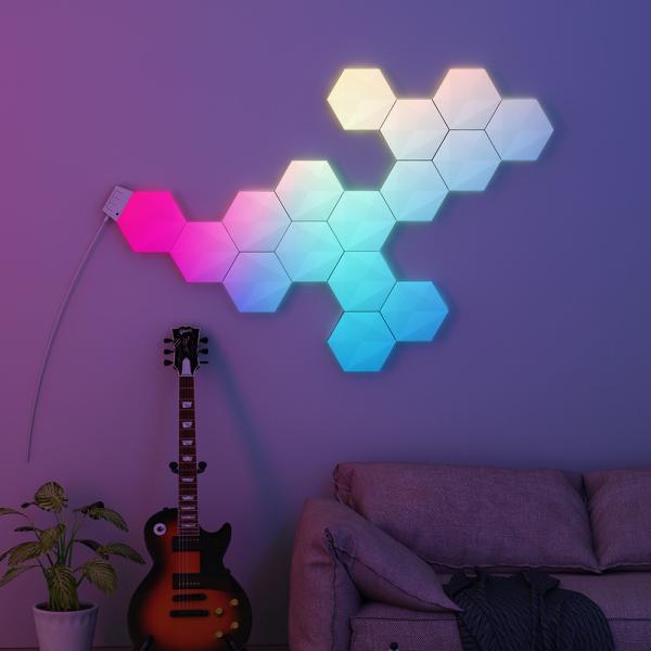Quality USB Powered Hexagon Panel Gaming Light Sync Box With Remote Control Wifi Compatibility RGB Light Modes for sale