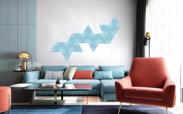 Quality Triangle RGBIC LED Wall Lights For Gaming Setup Bedroom Works Voice Controlled for sale