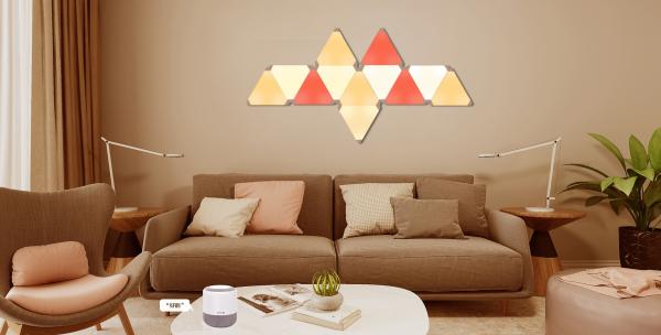 Quality Triangle RGBIC LED Wall Lights For Gaming Setup Bedroom Works Voice Controlled for sale