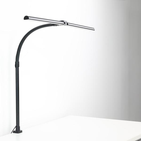 Dual Head 30.9INCH 24W 3CCT 10LEVEL Removable Clip Desk Lamp For Office Clamp Task Table Lamp