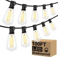 Quality LED Outdoor 100FT 52 Shatterproof ST38 Vintage Edison Patio Bulbs String Lights for sale
