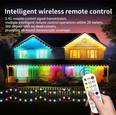 China 150ft (3rolls*5)IP67 Outdoor Waterproof Smart RGBIC (2 Rolls*50ft) permanent Eaves Lights with 75 Scene Modes and 36leds for sale