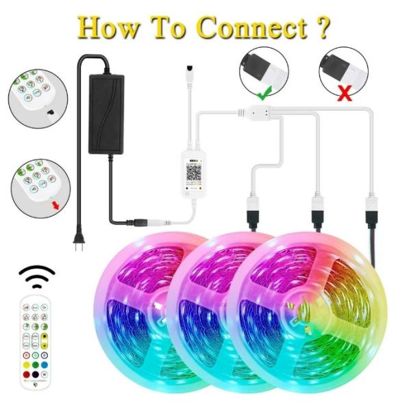 Quality Residential Rgb Led Strip 12v Ip68 With Music Sync And WiFi Bluetooth Strip for sale