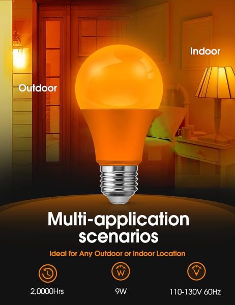 Quality 800lm 9W LED Bulbs E26 Base Dimmable Amber Light Bulbs For Enclosed Fixtures for sale
