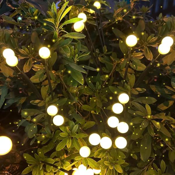 Quality Black Waterproof Solar Outdoor  Solar Firefly LED Lights Waterproof for Garden Patio Pathway Decoration(Warm White) for sale