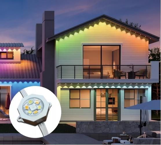 Quality RGBIC CCT Smart Eave Wall Mounted Exterior Light PC ABS Housing Material With 5054 2835 Light Source for sale
