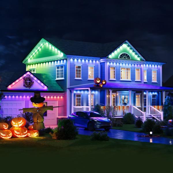 Quality Bright 48W RGBIC CCT Smart Eave Outdoor Lights Waterproof For Wedding Christmas Birthday PC ABS Housing 90° for sale