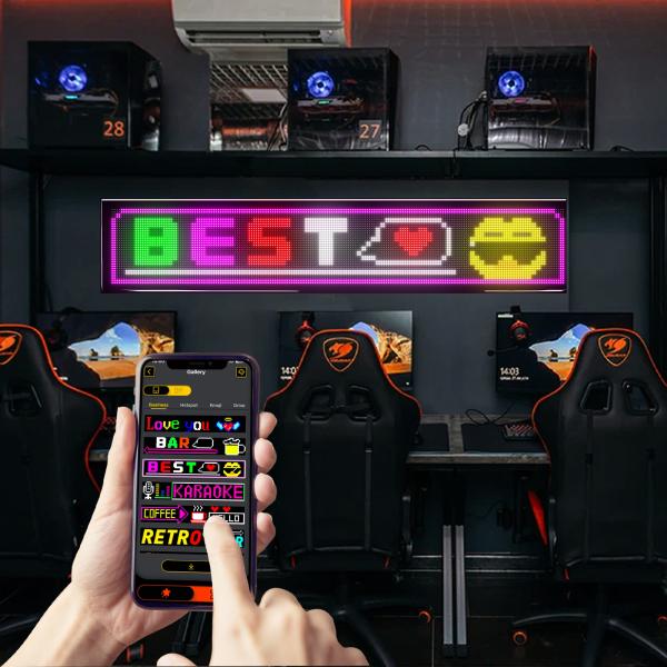 Quality 100000H Lifetime LED Flexible Screen 16*96plus Pixel Size Remote Control Bluetooth Connection for sale