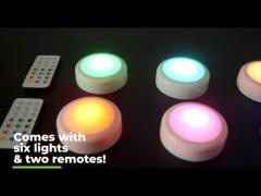 Round White LED Puck Lights With Timer Dimmable Remote Control For Modern Lighting