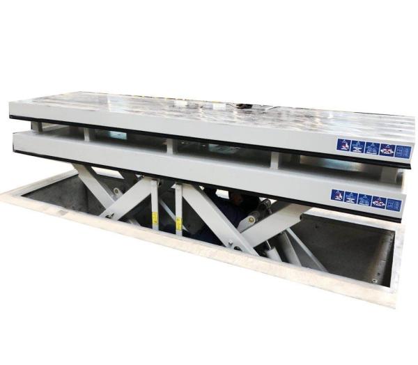 Double Scissor Lift Table with Stationary Running Mode and Safety Reinforcements