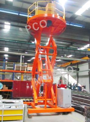 China Stationary Moves 10 Ton Hydraulic High Lift Table with Turntable Driven for sale
