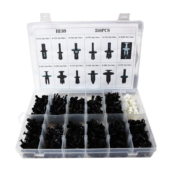 Quality HE09 350 pcs Car Clips Plastic Car Bumper Fastener 12 Sizes Push Retainer Rivets for sale