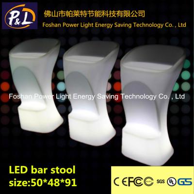 China RGB Colorful LED Lighted Glowing Plastic Bar Stools for sale