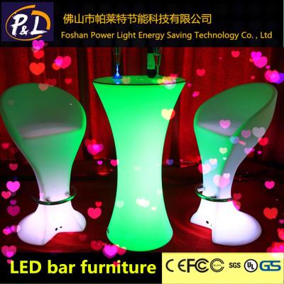 China RGB Colorful LED Lighted Glowing Plastic Bar Stools for sale