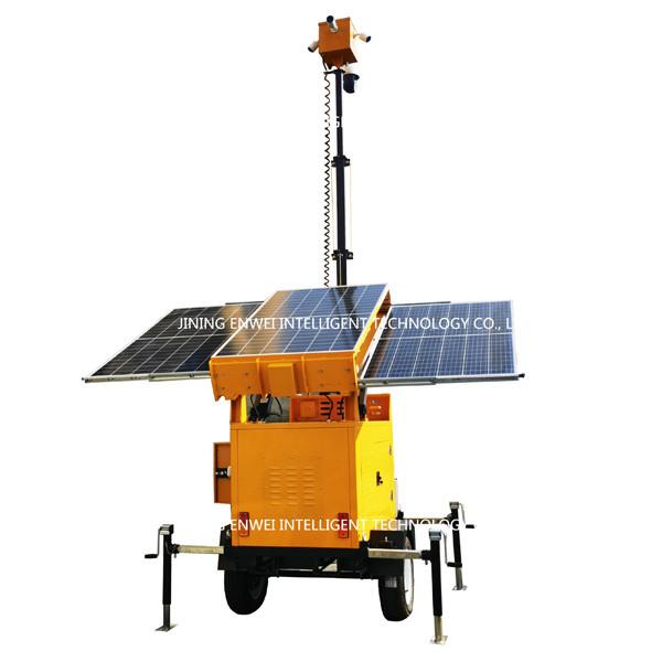 Quality 3*300W Solar Panel Solar Camera Trailer Portable Security Camera Trailer DC12V for sale