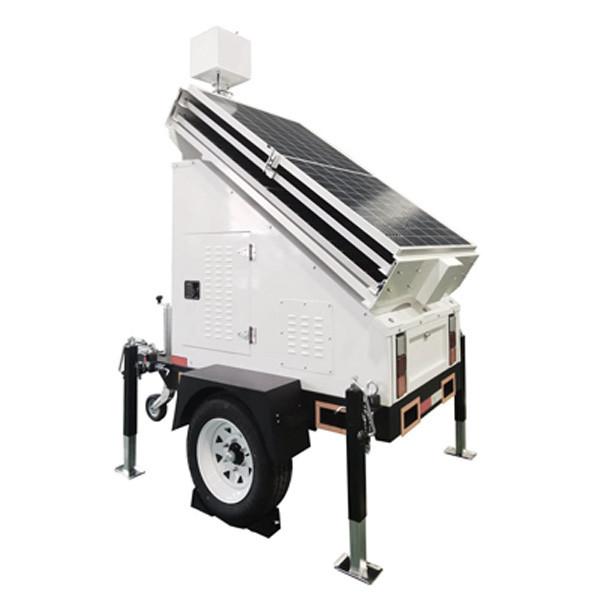 Quality Building Surveillance Mobile Solar Trailer Customization White Color for sale
