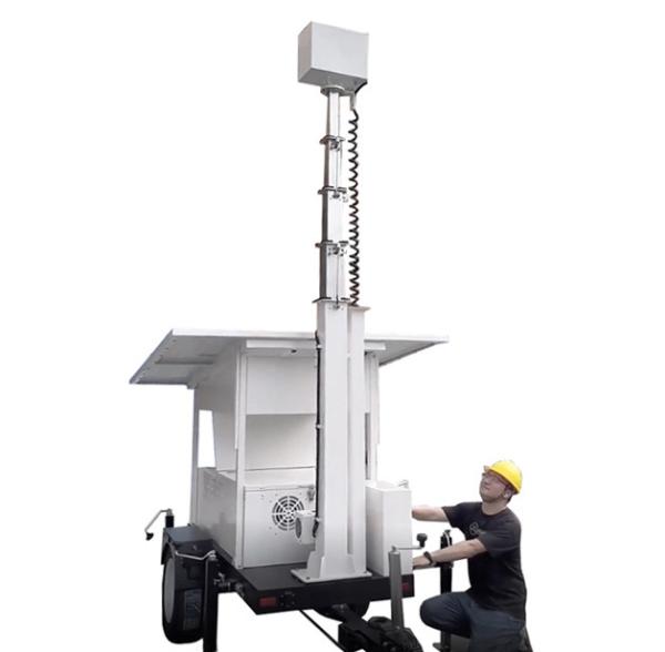 Quality Q235 Steel Solar Security Trailer With 6.5m Electric Mast High Performance for sale