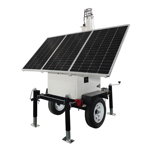 Quality 20ft Mast Mobile Solar CCTV Trailer For Warehouse Airport Security for sale