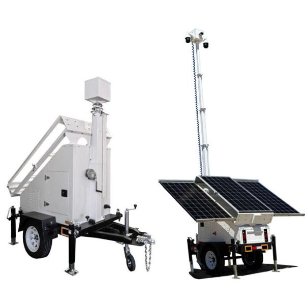 Quality Durable Solar Camera Trailer Mobile Solar Security Trailer With 3*400W Solar Panels for sale