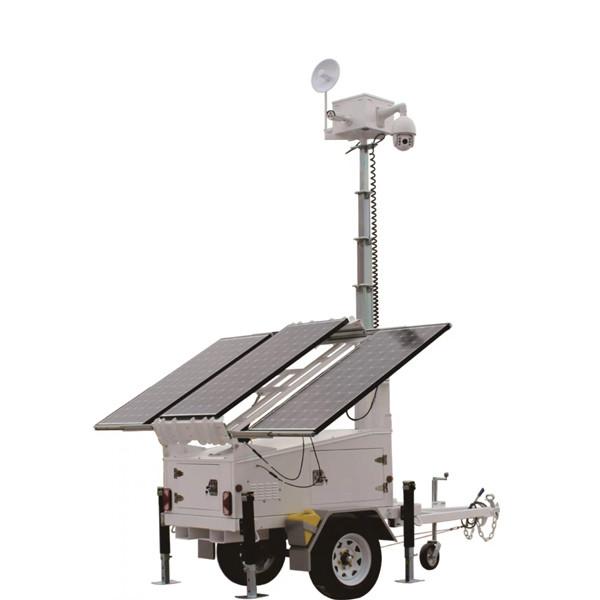 Quality OEM Mobile Solar Power Trailer Portable Surveillance Trailer With 6.5m Mast for sale