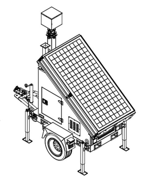 Quality Mobile Solar Camera Trailer With 3*400W 3*380W Solar Panels For Monitoring for sale