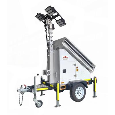 Cina Trailers a luce solare versatili e convenienti con pannelli solari da 4*250W 3*300W per lavori notturni in vendita