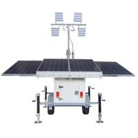 China Mining Mobile Lighting Solution Solar Light Tower With 8m Telescopic Mast for sale