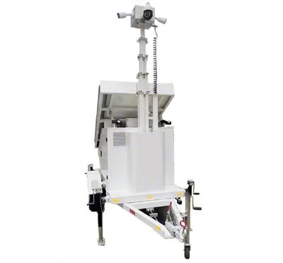 Cina Protezione dell'ambiente e risparmio energetico Trailer di telecamere Cctv portatili a corrente continua 24V per il monitoraggio del parcheggio in vendita