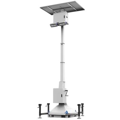 China Portable Solar Led Floodlight Retractable Mast Tower For Parking Lot Lighting for sale