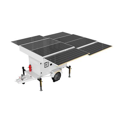 China Solar Power Trailer Mobile Solar Light Tower With 8*300W Solar Panels For Outdoor Lighting for sale
