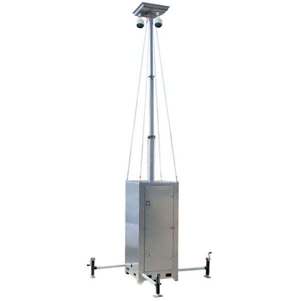 Quality 6m Mast Camera Surveillance Cube Security Tower For Temporary Construction Site for sale