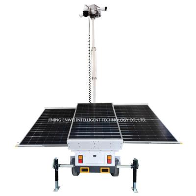 China Solar Power Trailer CCTV Camera Trailer met 3*400W zonnepanelen voor openbare veiligheid Te koop