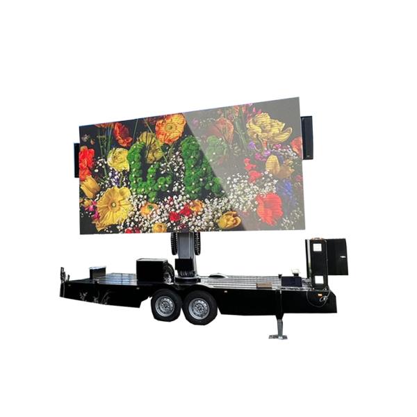High Contrast LED Screen Display Hydraulic Mast Trailer For Outdoor Advertising