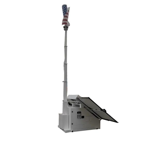 Quality Environmental Protection And Energy Saving Solar Power Skid Trailer With Wind Turbine For Island Power Supply for sale
