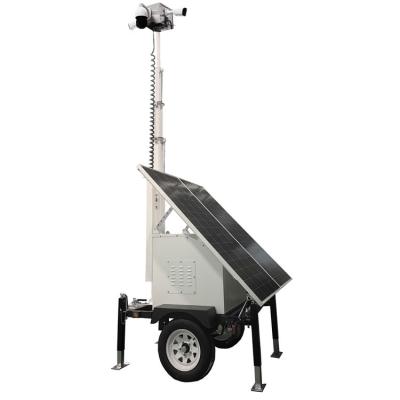 China Security Camera Trailer Solar Cctv Trailer With 2*300W Solar Panels For Construction Sites for sale
