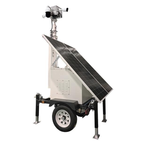 Quality Security Camera Trailer Solar Cctv Trailer With 2*300W Solar Panels For Construction Sites for sale