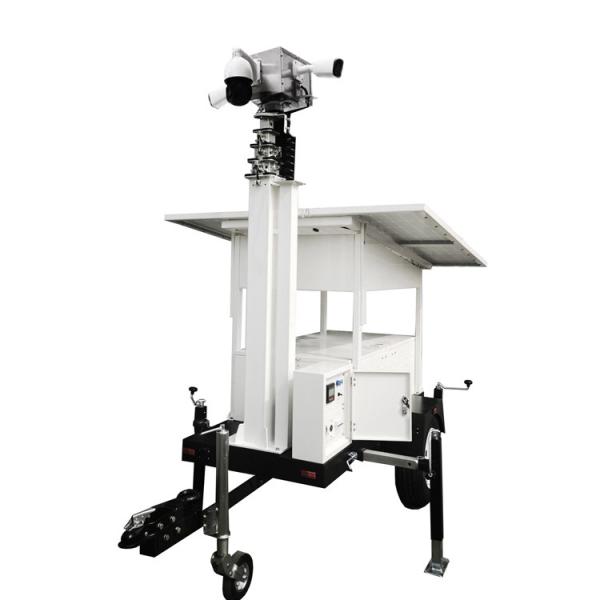 Quality 24/7 Solar Security Camera Trailer With 6m Electric Mast For Construction Sites for sale